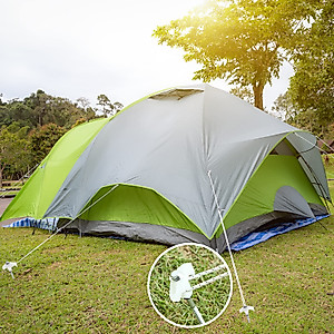 18 Tent Stakes Heavy Duty Metal Tent Stakes Screw in Camping Stakes with Luminous Head Ground Anchor Pegs Threaded Tent Spikes with Hex Head Driver and Storage Box