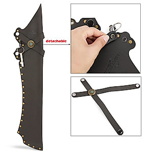 ZSHJGJR Archery Hip Quiver Waist Hanged Arrow Quiver Traditional Hand Made Leather Arrow Quiver Holder Lightweight Right/Left Handed for Bow Hunting Shooting (Black)