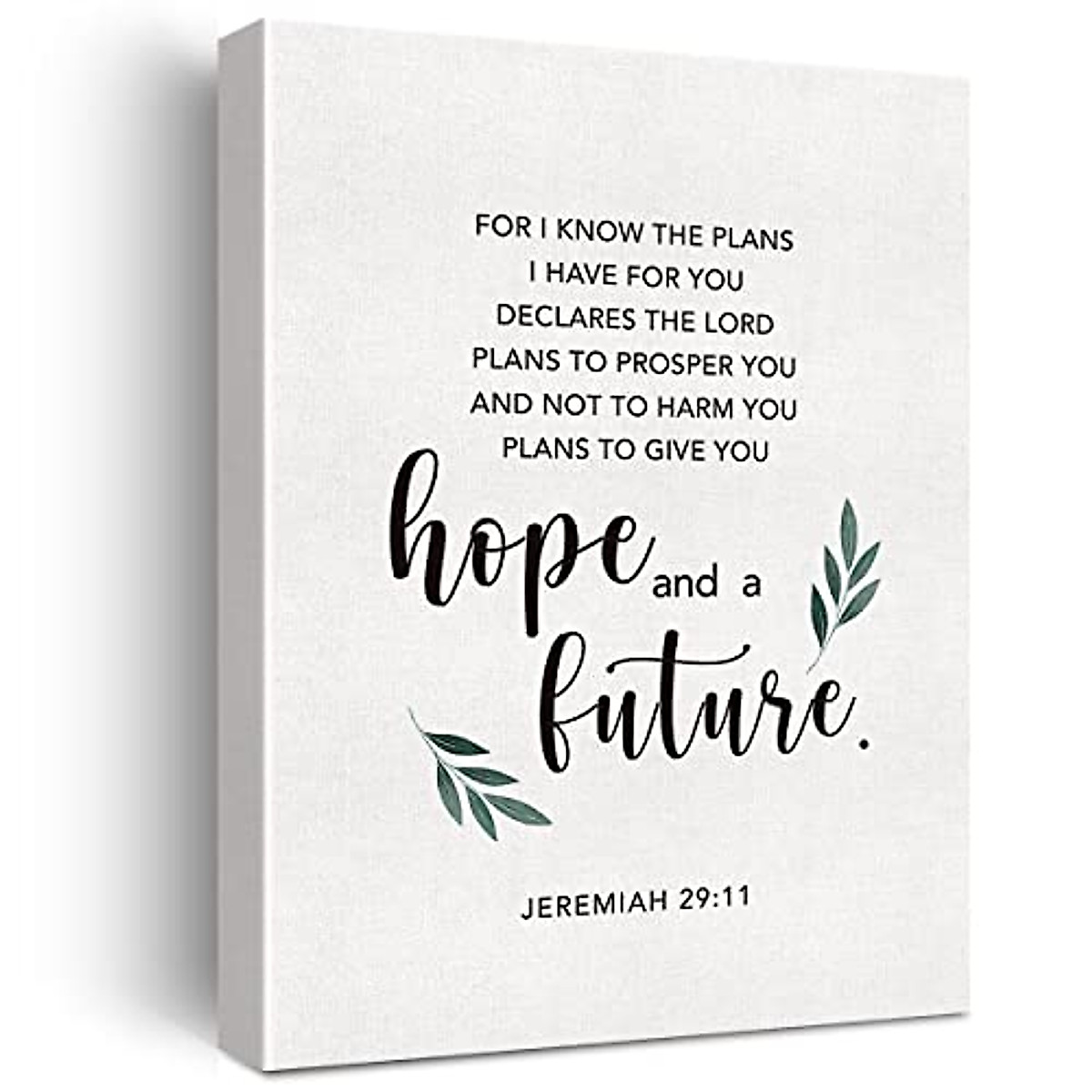Christian Canvas Wall Art Motivational Jeremiah 29:11 for I Know the Plans Canvas Print Scripture Bible Verse Painting Home Wall Decor Framed Gift 12x15 Inch