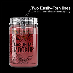 Shrink Wrap Bands for Jars Seals Heat Shrink Bands Cap Seal for Jars Mouth Shrink Bag Refillable Shrink Wrap Container-200 Pieces-6.9 x 1.1 Inch-175 x 28mm