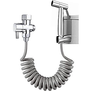 Fat-Cattie Bidet Sprayer Tube, Household Bathroom Toilet PU Handheld Bidet Sprayer Spring Tube Hose Accessory, 2M (Gray)