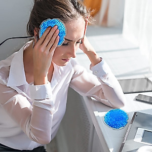 Woanger 30 Pieces Boo Boo Ice Pack Reusable Cold Packs Round Small Ice Packs for Bump Wisdom Teeth Breastfeeding Tired Eyes Dark Circles Face Pain Relief(Blue)