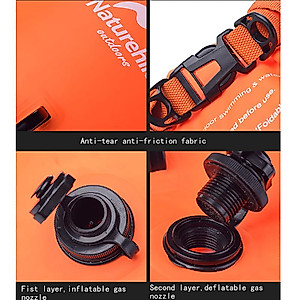Naturehike Swim Buoy Inflatable Swimming Tow Float Difting Bag Dry Bag Water Sport Storage Bag(Orange)