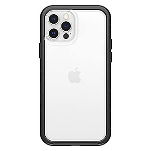 OtterBox Clear Case with Colorful Grip Edge for iPhone 12/12 Pro - Black Crystal (Clear/Black)