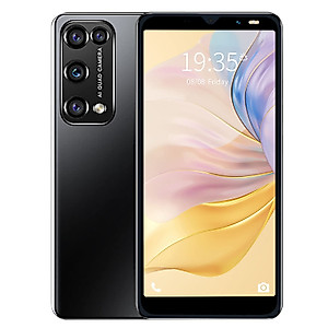 Smartphone, Rino9 Pro Android 4.4.2, 512MB 4GB Dual SIM Phone Finger Face ID 2200mAh 5.45 Inch Celular, 0.3MP front HD camera, 2MP rear Camera, Gift for Friends Family (black)