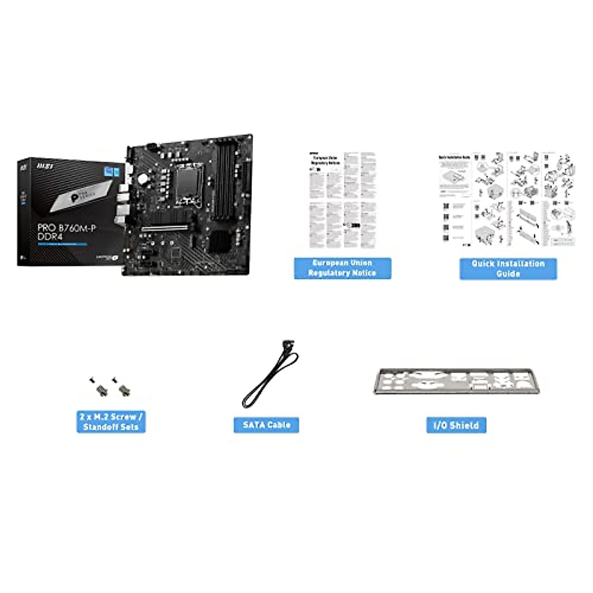 MSI PRO B760M-P DDR4 ProSeries Motherboard (Supports 12th/13th Gen Intel Processors, LGA 1700, DDR4, PCIe 4.0, M.2, Gbps LAN, USB 3.2 Gen2, mATX)