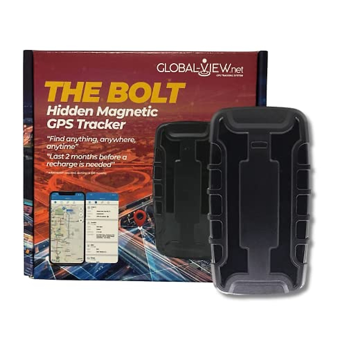 Hidden Magnetic GPS Tracker Car Tracking Device with Software (Long Battery Life) Real Time Truck, Asset, Elderly, Teenager Tracker - Covert Tracker - Fleet Tracking Global-View