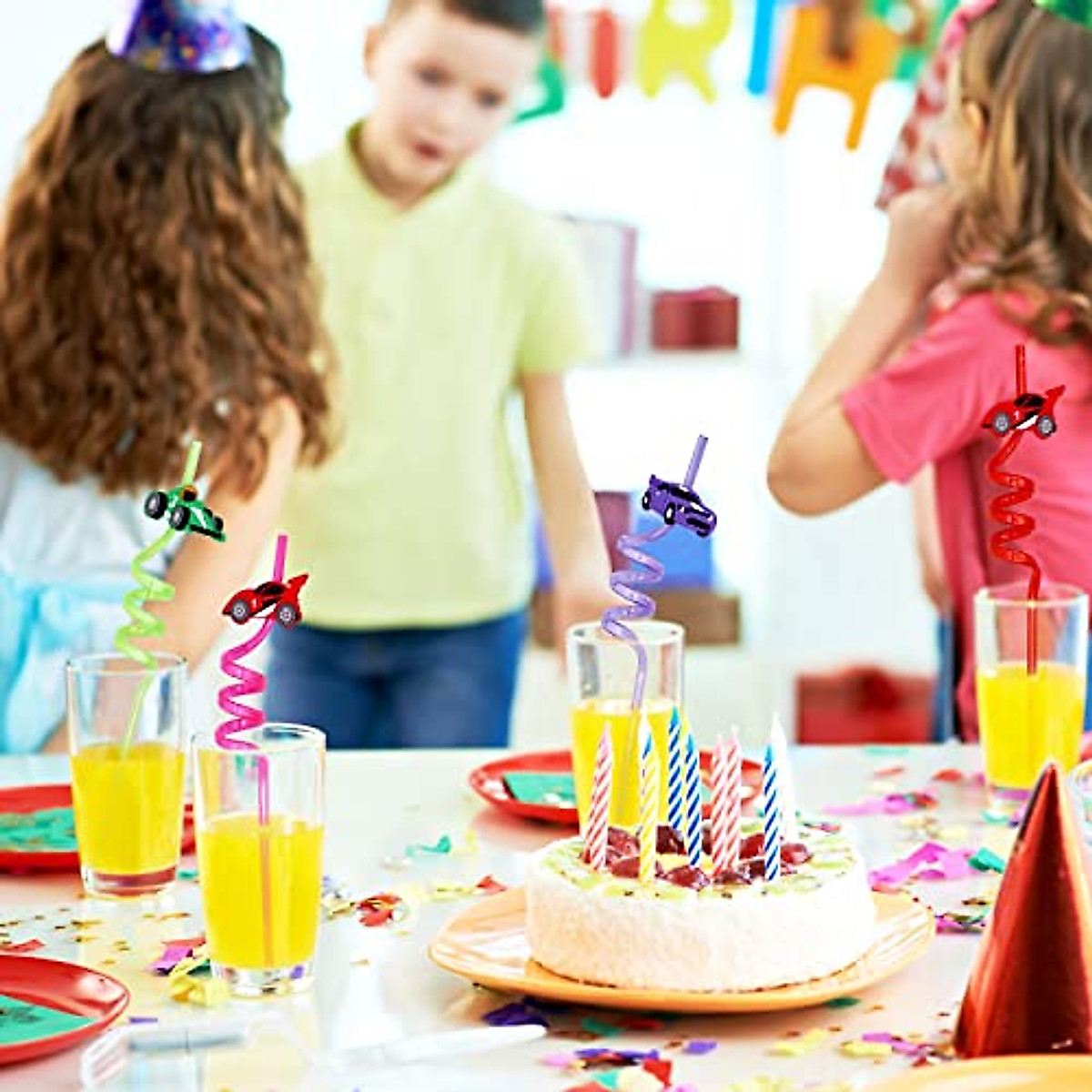 26 Packs Truck Drinking Straws For Car Themed Birthday Party Decor Supplies Reusable Straws For Truck Party Goodie Bags Gifts For Boy Kids Truck And Car Party Baby Shower Classroom Reward School Prize