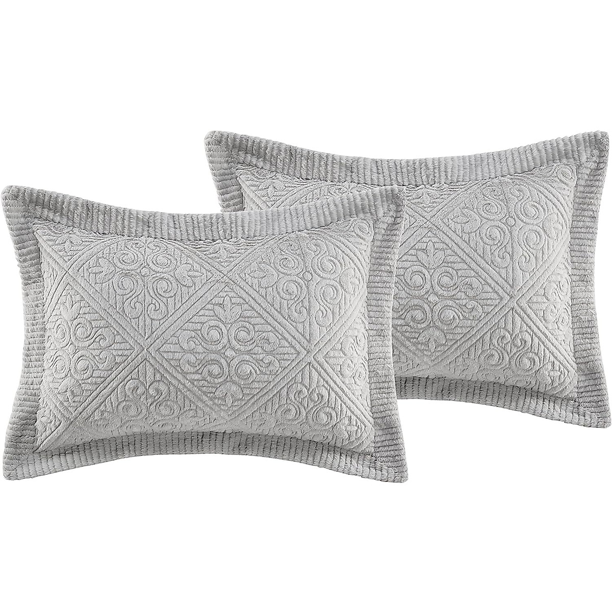 VCNY Home - King Size Bedding, Soft Plush Bedspread with Matching Shams, Dorm Room Essentials, Embossed Inspired Room Decor (Westland Grey, 3-Piece)