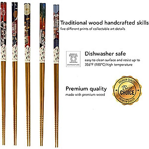 Happy Sales Fortune Cat Maneki Neko Wood Chopsticks Natural #7148