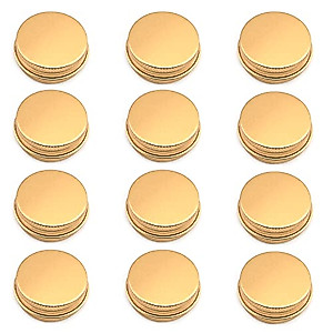 Othmro 12pcs 0.5oz Metal Round Tins Aluminum Tin Cans Containers with Screw Lid, 40 * 18mm(DxH) Gold tin cans for Salve, Spices, Lip Balm, Tea or Candies 15ml