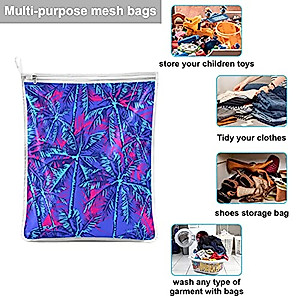 Trees Bright Pink Laundry Mesh Bag Delicates Lingerie Laundry Wash Bag Heavy Duty with Zipper Clothing Washing Bags for Packing Travelling Washing