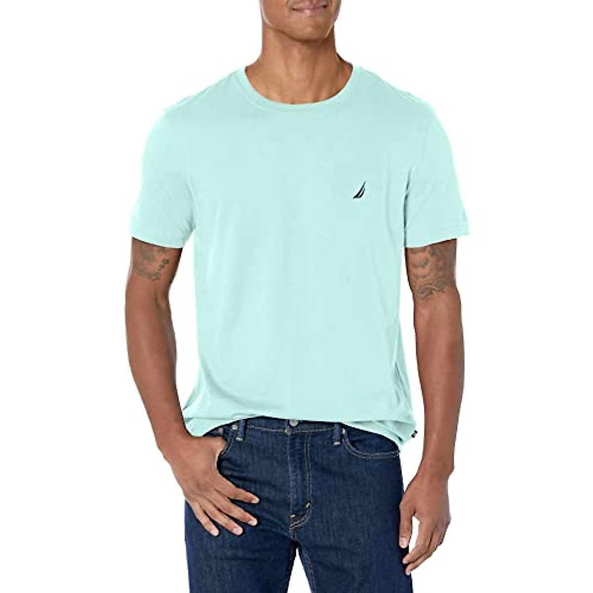 Nautica Men's J-Class T-Shirt, Reel Aqua, Large