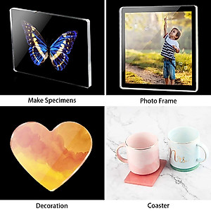 7 Pack Large Silicone Resin Mold for Phone Album, Desktop Decor, Coasters, Home Decoration, Gift, Tomorotec Epoxy Resin Molds DIY Casting Square, Rectangle, Ellipse, Heart Coaster Molds