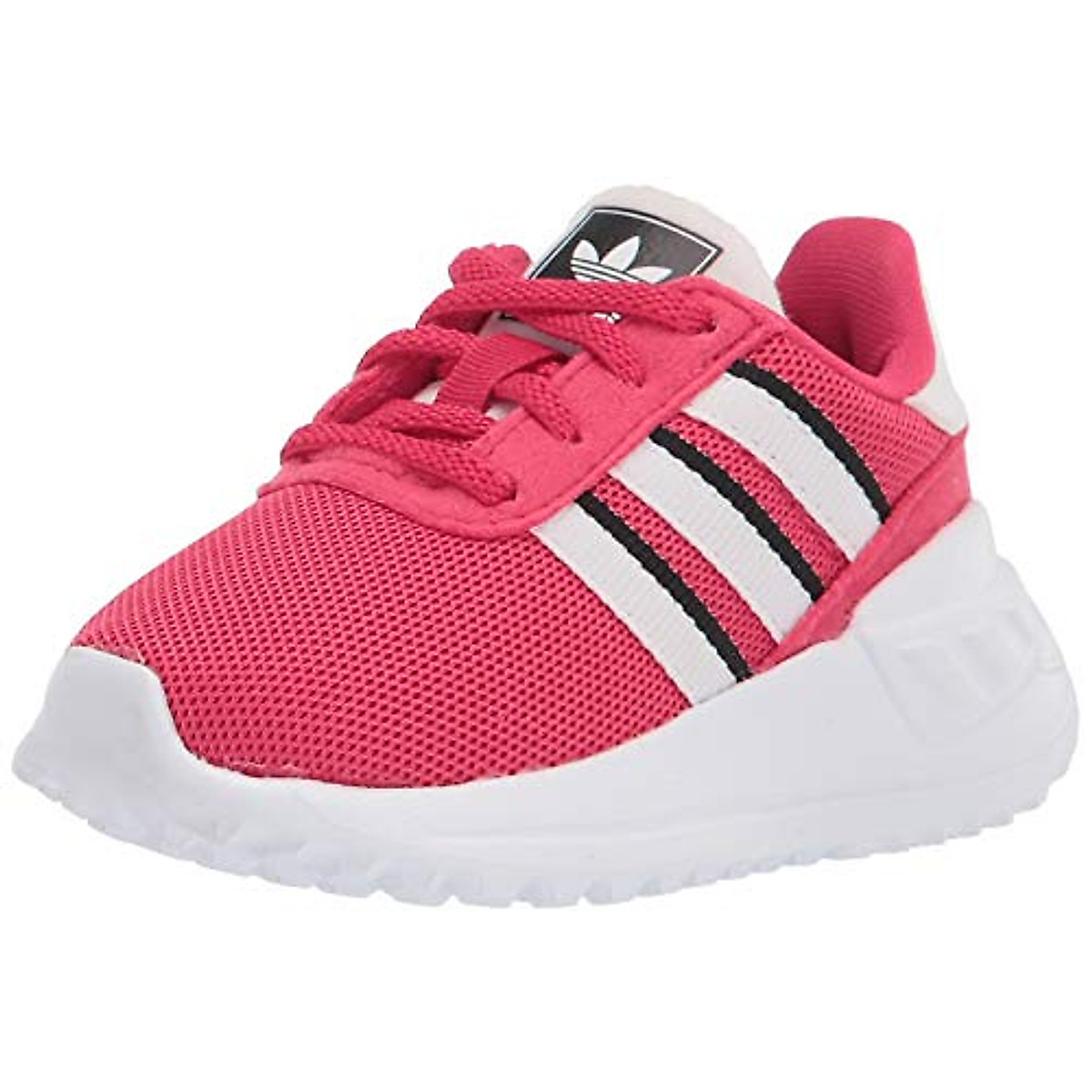 adidas Originals Kids' LA Trainer Lite Elastic Sneaker, Power Pink/White/Black, 4k US
