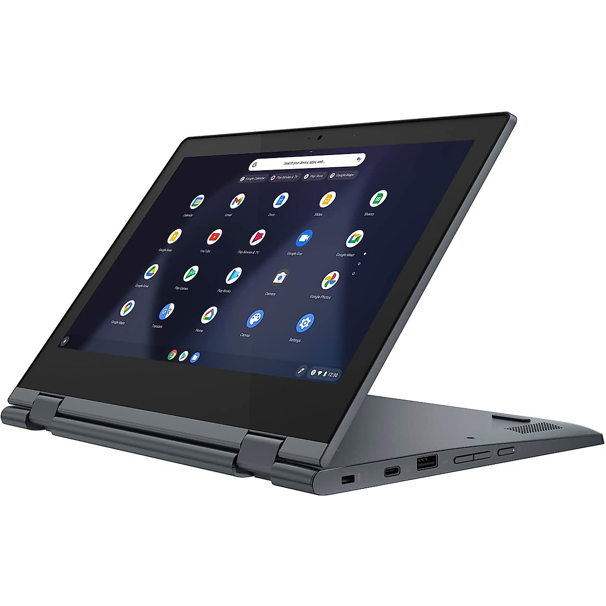 2022 lenovo Flex 3 Chromebook 11.6" 2-in-1 HD Touchscreen Laptop, Intel Celeron N4020 Processor, 4GB RAM, 64GB eMMC Flash Memory, HD Webcam, Chrome OS, Abyss Blue, 128GB Snowbell USB Card