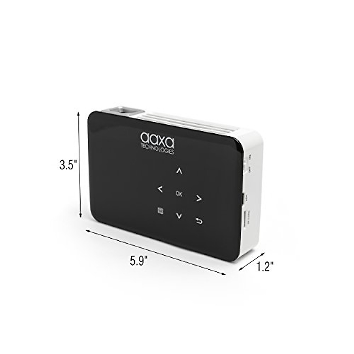 AAXA P300 Neo Mini LED Projector with 2.5 Hour Rechargeable Battery, Onboard Media Player, HDMI/Mini VGA/USB/microSD Inputs, 1080p Support (Renewed)
