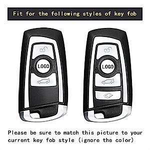 TANGSEN Smart Key Fob Personalized Case Protective Cover Compatible with BMW 1 3 4 5 6 7 Series GT3 GT5 M5 M6 X3 X4 3 4 Button Keyless Entry Remote 3D Twill Weave Carbon Fiber ABS Plastic Emboss