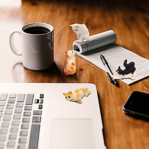 iland Cat Figurines, Dollhouse Cats w/ 1/12 Scale Accessories, Realistic Hand Painted Mini Cat Decor, Cat Cake Toppers