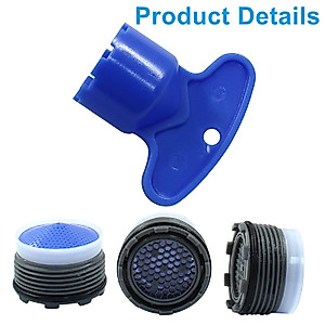 Moicstiy Faucet Aerator M18.5, 6 Pcs with 2 Wrenches, ABS Plastic, Polished Finish