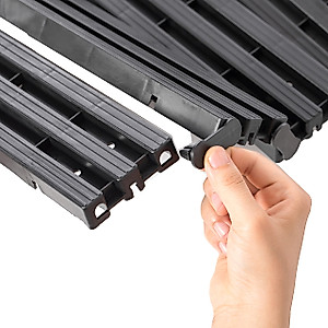 Gardenised QI004106 Black Garden Pathway Track Outdoor Waterproof Tile Anti-Slip Pavers Floor Mat, 14" Long