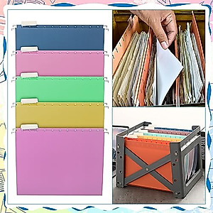 Yaomiao 24 Pack Hanging File Folders Letter Size Expanding File Folders with 1 Inch Expansion Hanging File Folders for Filing Needs(Multicolor)