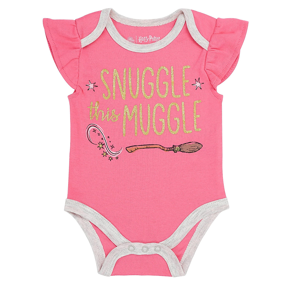 Harry Potter Baby Girls Bodysuit One Piece Three Pack Gifts for Baby Girls (Pink Multi, 0-3 Months)