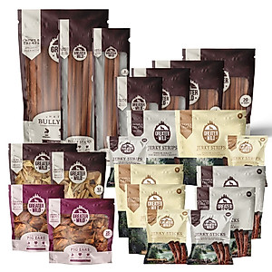 GREATER WILD Beef Bully Sticks Dog Treats, 5 6" Sticks - Single Ingredient, All Natural, Long Lasting Dog Chews for Large and Small Dogs - 100% Digestible