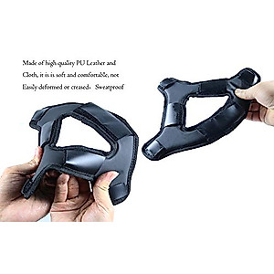 Eyglo Head Strap Pad & Face Cover & Protective Cover & Controller Grip Cover Strap for Oculus Quest VR Accessories Sweatproof Anti-Drop Comfort Set (Red) (Black)