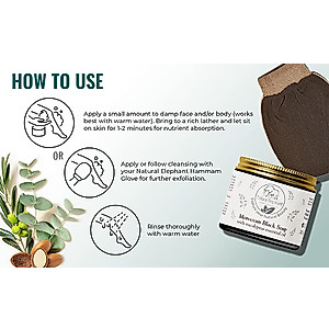 Natural Elephant Moroccan Black Soap With Eucalyptus Essential Oil 200g (7oz)