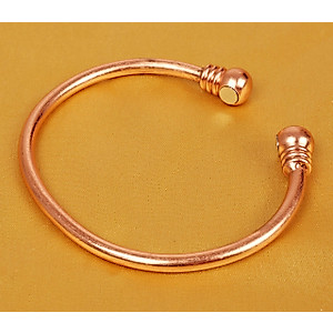 Touchstone Handcrafted By Indian Skilled Artisans Durable High Gauge Copper Hand Twisted Pipe Bracelet In Natural Tone.
