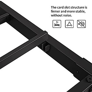 LOTCAIN King Size Bed Frame with Wooden Headboard, Heavy Duty Platform Metal Bed Frame, No Box Spring Needed, Strong Metal Slats Support, Noise-Free, Twin XL/Queen/King (King)