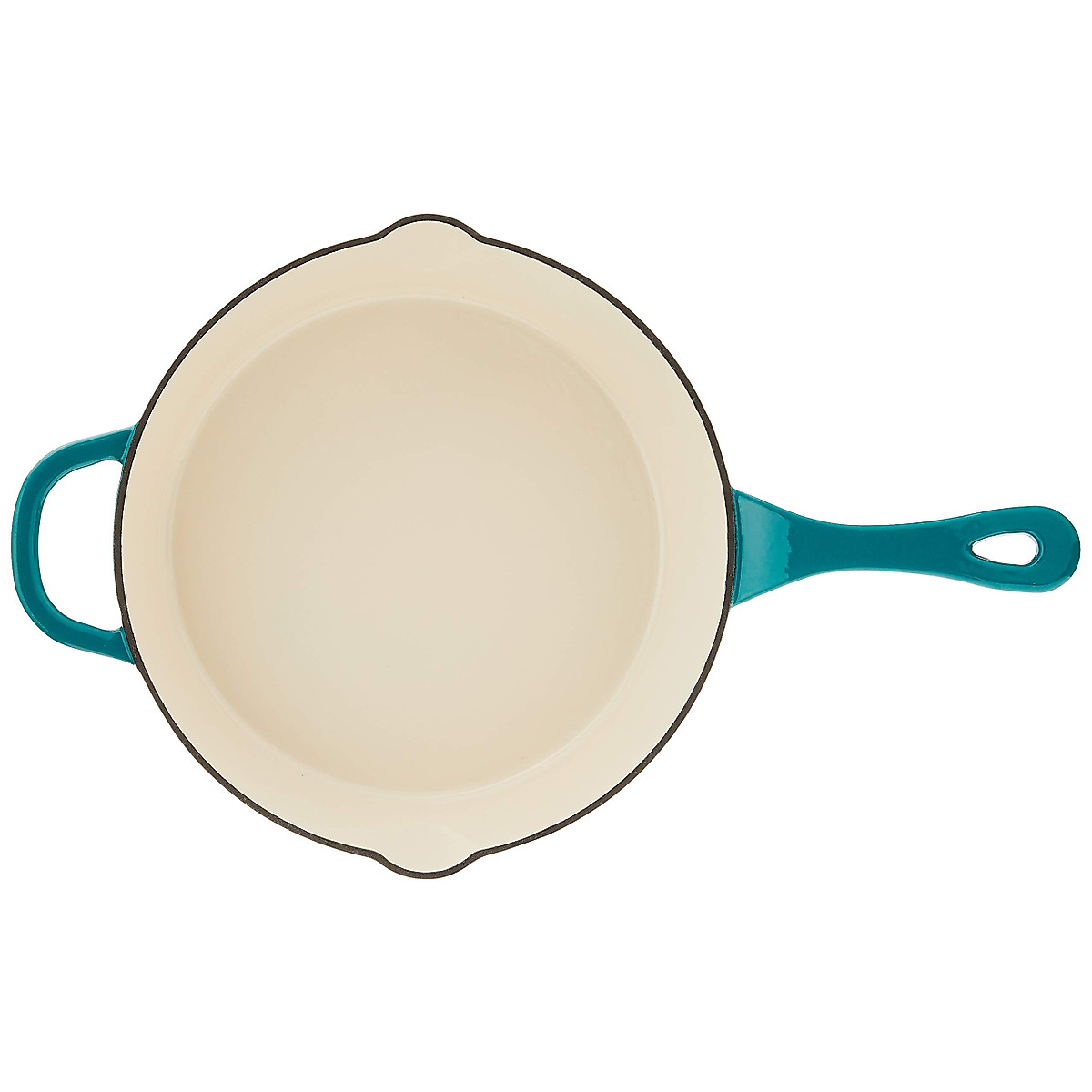 Crock-Pot Artisan Oval Enameled Cast Iron Dutch Oven (7-Quart) and Skillet (10 Inch) Bundle, Teal Ombre