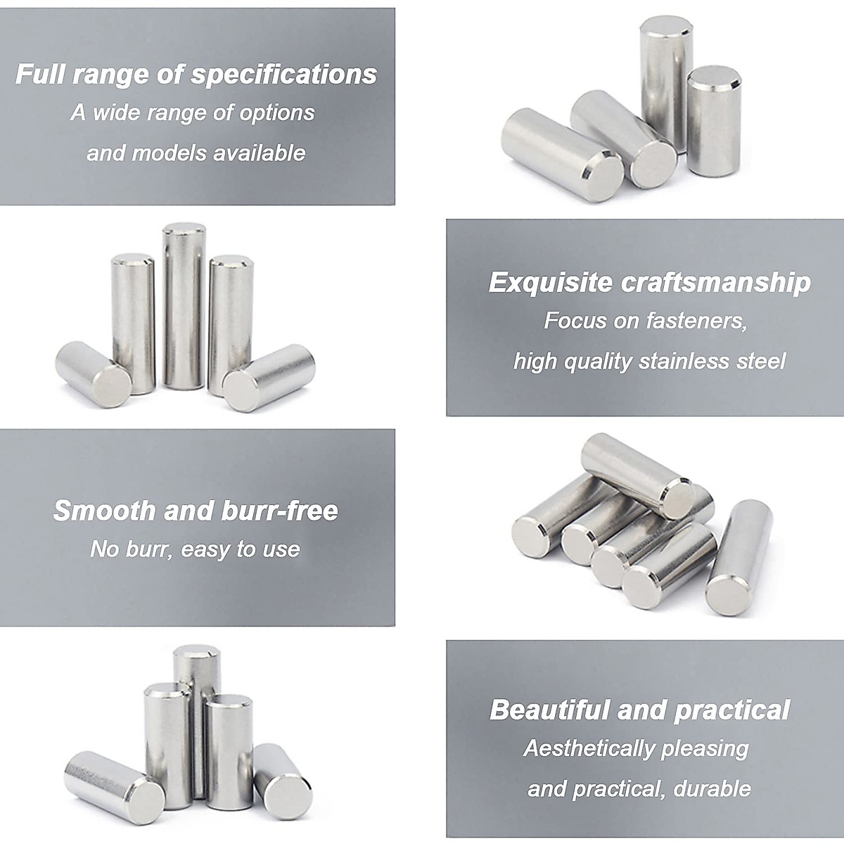 Othim 3.5Mm Dowel Pins, 304 Stainless Steel Dowel Rods Shelf Support Pin Metal Fasten Elements Used on Precise Location, 50 Pcs,Length 16mm