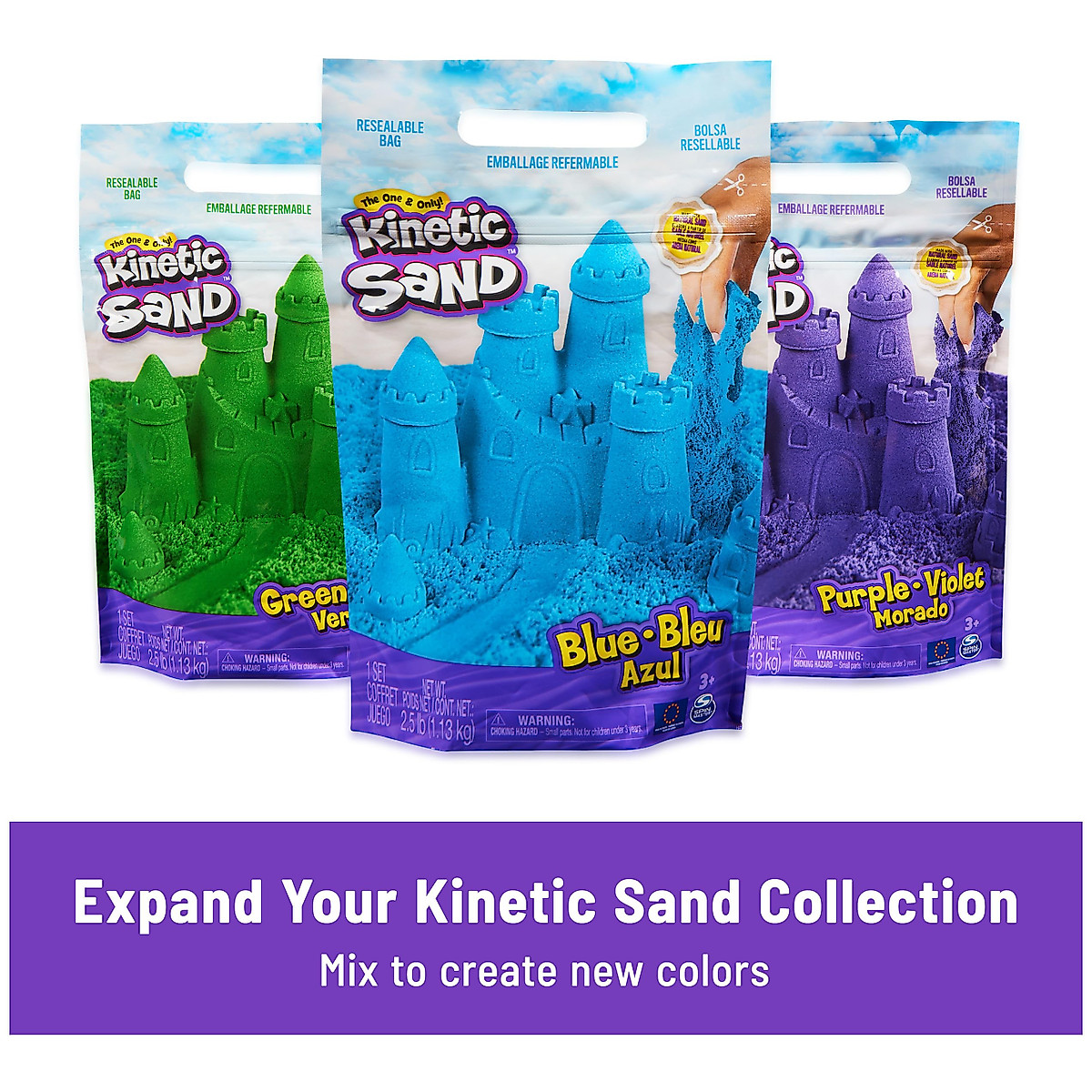 Kinetic Sand, Ultimate Sandisfying Set with 2lbs Play Sand (Pink, Yellow & Teal), 10 Tools & Molds, Sensory Toys for Kids Ages 7 and up