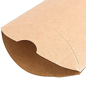 SEUNMUK 150 Pack 5 x 3.5 Inches Large Pillow Boxes, Kraft Pillow Box with Jute Twines, Brown Pillow Candy Box Pillow Box Party Wedding Favor for Anniversary, Birthday, Halloween