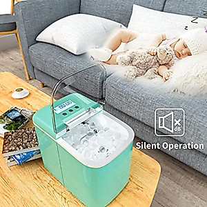 ARLIME Portable Ice Maker Machine with Self-Cleaning, 26Lbs/24H Ice Cube Maker, 9 Ice Cubes S/L Ready in 6 Mins, Small Cube with Ice Scoop and Basket, for Home/Kitchen/Office/Bar/RV(Gray)