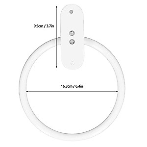 Bathroom Towel Holder, Aluminium Alloy Space Saving White Elegant Style Washroom Hand Towel Rings, Hangers Wall Mount Heavy Duty Storage for Hotel Bathroom Kitchen