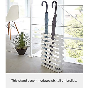 Yamazaki Home Storage for Umbrellas & Walking Canes | Steel | Umbrella Stand, One Size, White