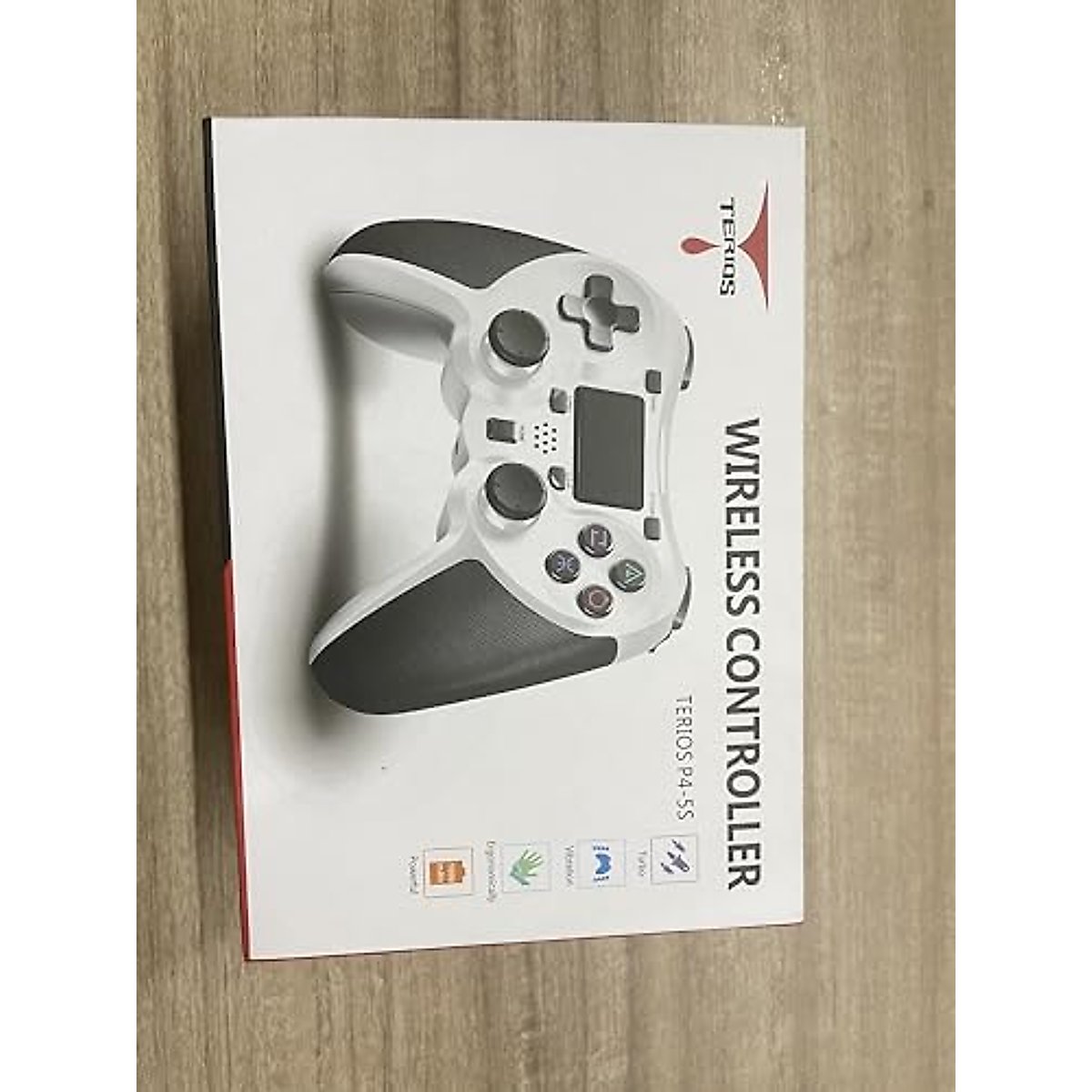 TERIOS Wireless Controllers Compatible with Play-station 4 Game Controllers for PS-4 Pro, PS-4 Slim-Built-in Speaker - Stereo Headset Jack Multitouch Pad - Rechargeable Lithium Battery (White)