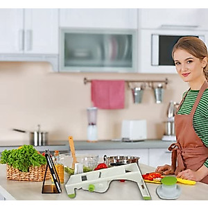 Brieftons QuickPrep Mandoline Slicer for Kitchen, Premium Quality Multi Purpose Vegetable Slicer, Cutter, Shredder, With 4 Cutting Modes, Multiple Thickness Levels to Slice, Chop, Julienne Veggies