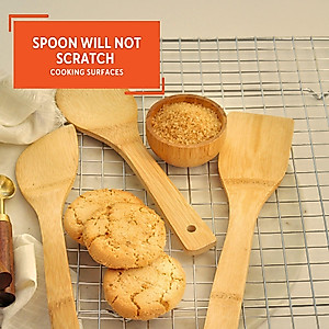 IMUSA USA Cookware Spoon Set 3-Piece, Bamboo