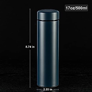 PARACITY Insulated Water Bottle,17 oz Stainless Steel Thermos, Double Wall Vacuum Simple Modern Water Bottle, Metal Water Bottle Keeps Hot for 12 Hrs, Cold for 24 Hrs, for Coffee, Drinks