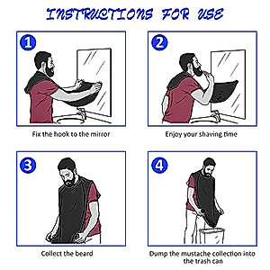 Besititli Beard Bib Apron Kit, Beard Hair Clippings Catcher for Men Shaving & Trimming, Non-Stick Waterproof Grooming Cape Apron with Adjustable Neck Straps, Best Gift for Men