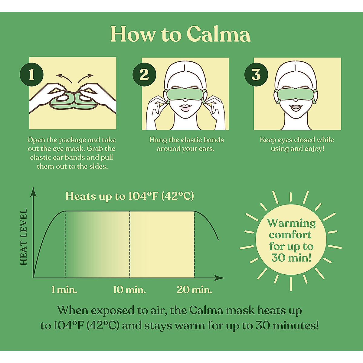16 Pack Calma Heated Eye Mask - Hot Compress For Eye Fatigue - Helps Relief Dry Eyes, Blue Light Strain, Headaches and Dark Circles (Unscented)