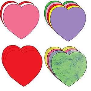 124 in a Pack- Valentine's Large Creative Cut-Out Set, 4 assortments Hearts, 5.5” Cut-Outs Classroom Décor, Valentine's Day Theme, and Craft Activities for Kids