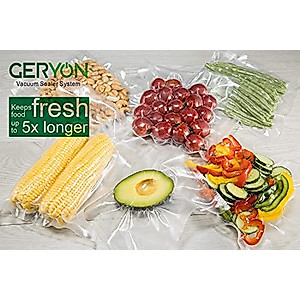 GERYON Vacuum Sealer Bags Rolls, 8x50ft & 11x50ft for Food Storage, Double Sided Texture, BPA Free, Heavy Duty, Great for Vacuum Seal storage, Meal Prep or Sous Vide