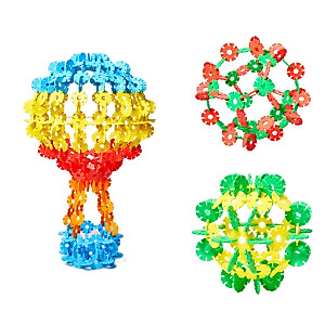 LMI LOVE MORE IDEA Building Blocks Interlocking Plastic 500 Piece Stem Set Alternative Building Educational Toys for Both Boys and Girls 3+ Years Old (Flakes 1.3in-500pcs)