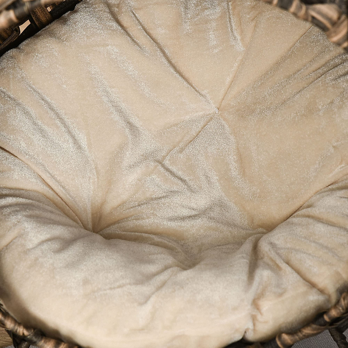 PawHut 20.6" Weaved Cat Bed, Elevated Hand-Woven Braided Banana Leaf Kitten House Condo with Cushion, Brown