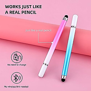 Amaxiu 2 in 1 Stylus Pens for Touch Screens,3 Pcs Stylus Pencil with Transparent Disc & Silicone Tip High Sensitivity Stylus Fine Point Stylus Pen Compatible with All Touch Devices